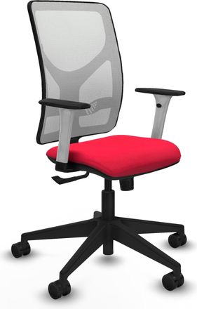 Piqueras y Crespo Roter Schreibtischstuhl mit wei&szlig;en und schwarzen Armlehnen, h&ouml;henverstellbare Lendenwirbelst&uuml;tze, ausgestattet mit 3 Positionen und Schneidschaum, Wei