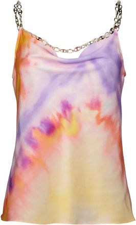 Paco Rabanne Femme, Tops, Multicolore, Taille: 38 FR Haut tendance &agrave; motif tie and dye et col b&eacute;nitier