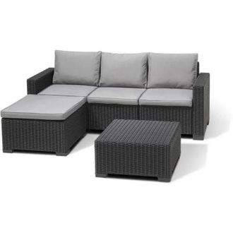 Allibert Keter California Gartenm&ouml;belset grau graphite 3-teilig