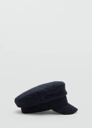 Mango Casquette style marin en laine m&eacute;lang&eacute;e bleu marine - Femme - S - MANGO