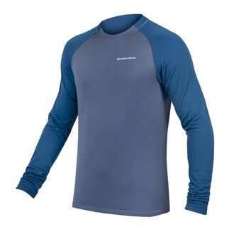 Endura MTB-Jersey Langarm SingleTrack Fleece Blau Gr. L