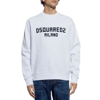 Dsquared2 Homme, Sweatshirts et sweats à capuche, Blanc, Taille: XL SweaT-shirt