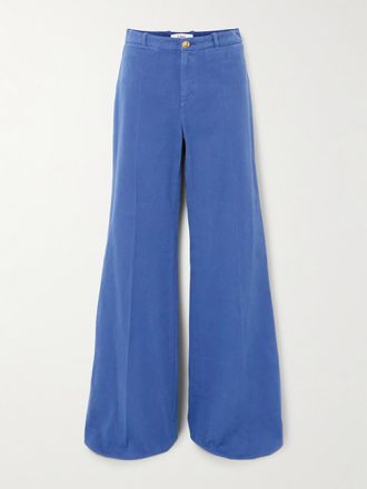 Chlo&eacute; Pantalon &Eacute;vas&eacute; En Toile De Coton - Bleu