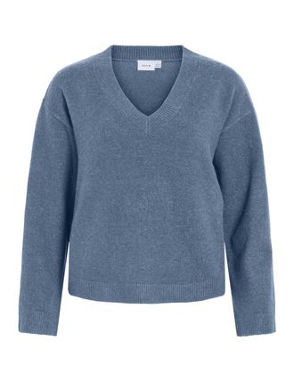 Vila Viliga L/S Rev V-Neck Knit Top - Noos