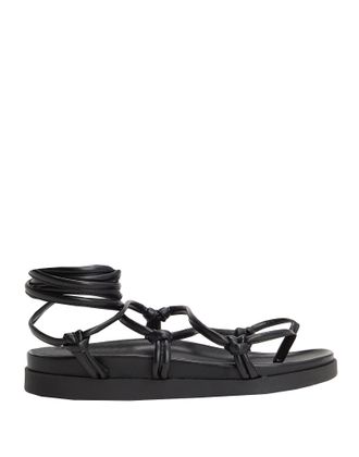 8 by YOOX LEATHER LACE-UP FLAT TOE-POST SANDALS