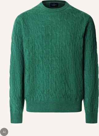 Hackett Pullover Lambswool Cable Crew gruen