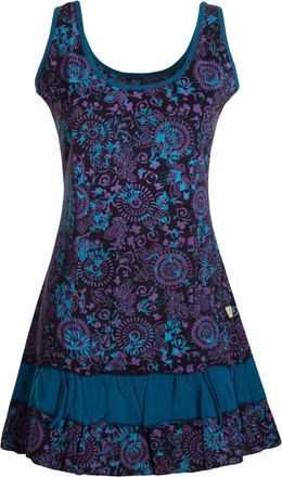 vishes Alternative Bekleidung - Damen Lagen-Look Jersey-Tunika Sommerkleid Tr&auml;ger-Kleid schwarz 40-42