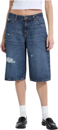 Guess Femme, Shorts, Bleu, Taille: W26 Baggy Denim Shorts