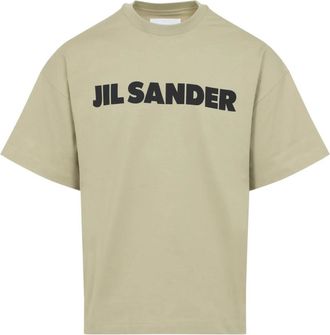 Jil Sander Homme, Tops, Beige, Taille: L T-shirt Logo