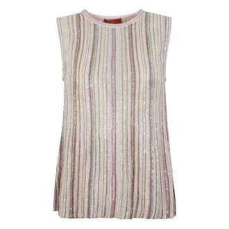 Missoni Top Lam&eacute; &agrave; col rond - Femme - Pulls - Rose - Taille: 38 FR