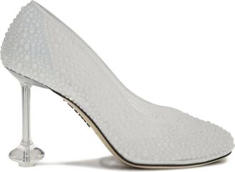Loewe Pumps mit Strass 90mm - Weiß