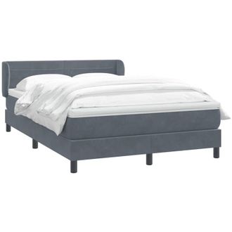 vidaXL Boxspringbett mit Matratze Dunkelgrau 140x220 cm Samt vidaXL