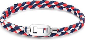 Tommy Hilfiger Jewelry Geflochtenes Lederarmband f&uuml;r Herren Rot, Weiss und Blau - 2790387