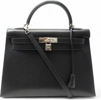 Herm&egrave;s Crossbody Bags - HERMES KELLY 32 SELLIER EPSOM LEDER SCHWARZ 2004 N - Gr. unisize - in Schwarz - f&uuml;r Damen