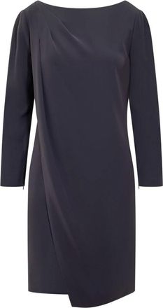 Emporio Armani Femme, Robes, Bleu, Taille: 38 FR Robe Cady Technique avec Panneau Avant
