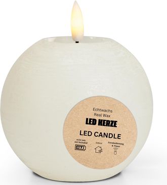 Matches 21 LED Stumpenkerzen 4er Set aus Echtwachs mit Timerfunktion inkl. Fernbedienung - Kerzen realistisch flackernde Flamme warmweiß Ø 10 cm - Elektrische Wa