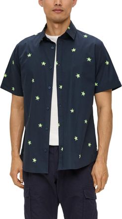 s.Oliver Kurzarmhemd im Slim Fit mit All-over-Print
