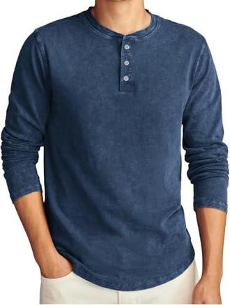 Generic Polo r&eacute;tro vintage &agrave; coupe classique pour homme, v&ecirc;tement de travail d&eacute;contract&eacute;, chemise l&eacute;g&egrave;re et respirante, tunique de vacances, bleu marine, 5XL