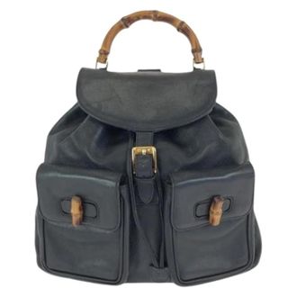 Gucci Pre-owned Bamboo Leder Rucksack - - Pre-owned - Damen - Schwarzk - ONE SIZE