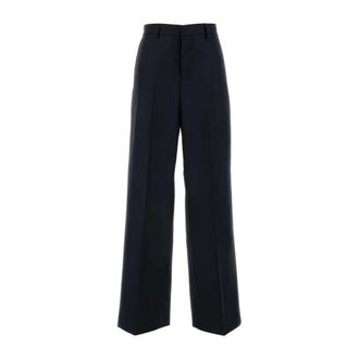 Ami Femme, Pantalons, Bleu, Taille: 40 FR Wide Wool Pantalons