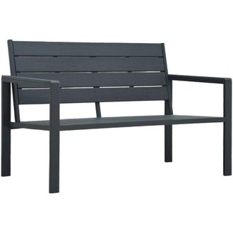 vidaXL Gartenbank 120 cm hdpe Grau Holz-Optik - Vidaxl