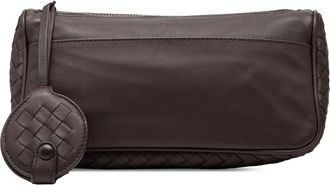 Bottega Veneta Clutches - Intrecciato Trimmed Nappa Zipped Pouch - Gr. unisize - in Braun - f&uuml;r Damen