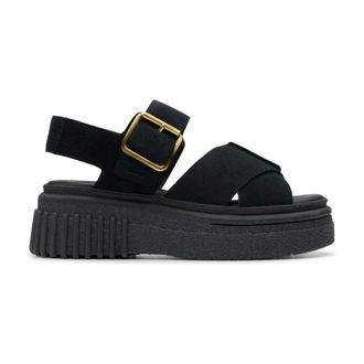 Clarks Schwarze flache Sandalen f&uuml;r Frauen - - Shoes - Damen - Schwarzk - 38 EU