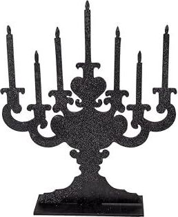 Cosy & Trendy Cosy Home Kerzenständer aus Holz, Halloween, Schwarz, 13 x 4 x 15 cm