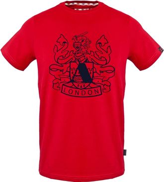 Aquascutum grosses Schild Aldis Logo rotes T-Shirt