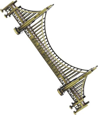BESPORTBLE Vintage Metallmodell Goldene Tor Br&uuml;cke San Francisco Dekoratives Architektonisches Tischornament Detailreiches Br&uuml;ckendekor Retro Metallkunst f&uuml;r Woh