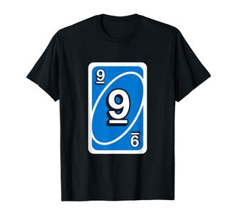 Uno Halloween Blue 9 Karte T-Shirt