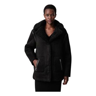Gaud&igrave; Manteau en fausse fourrure - Femme - Vestes - Noir - Taille: 40 FR