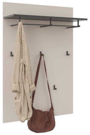 Xora Garderobenpaneel, Anthrazit, Kaschmir, Holzwerkstoff, 80x115x27 cm, Hutablage, Kleiderstange, Garderobe, Garderobenpaneele, Garderobenpaneele