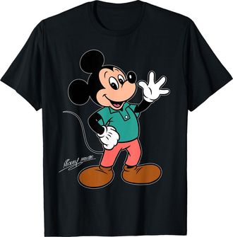 Disney Mickey Mouse Retro Character Wave Pose Trip Matching T-Shirt