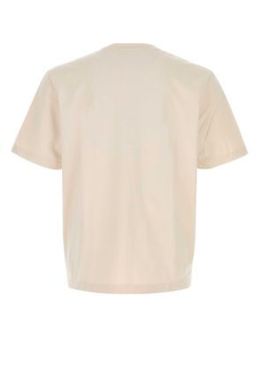 Maison Kitsun&eacute; Mens Sand Cotton T-Shirt Lilacpowder Exterior: Organic T-shirts And Polos