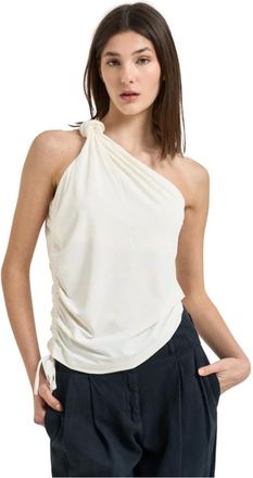 Pinko Pinko, Femme, Tops, Blanc, Taille: 40 FR Top asym&eacute;trique &agrave;