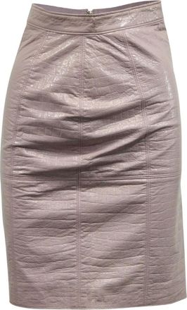 Msgm minijupe crayon à effet peau de crocodile - Rose