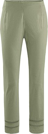 Stehmann Capri Hose im Minimaldruck mit Hohlsaumstickerei Farbe vetiver, Größe 44