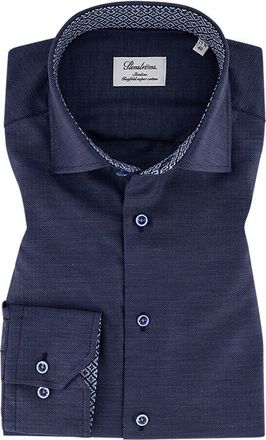 Stenströms Herren Hemd blau Baumwolle