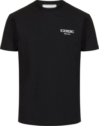 Iceberg Homme, Tops, Noir, Taille: 2XL T-shirt &agrave; logo brod&eacute;