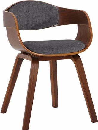 Clp Chaise de visiteur de style R&eacute;tro en tissu et bois de noyer avec divers accoudoirs Couleur : Gris clair