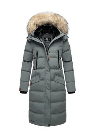 Marikoo Schneejacke Marikoo Schneesternchen Damen Winter Steppjacke B890 langer Parka mit abnehmbarer Kapuze