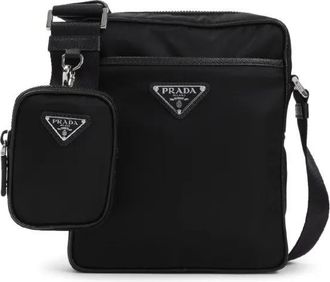 Prada Hobo Bags - Rectangular Black Crossbody Bag With Detachable Po - Gr. unisize - in Schwarz - f&uuml;r Damen