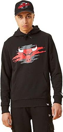 New Era Pull à Capuche Chicago Bulls pour Homme., Noir., M