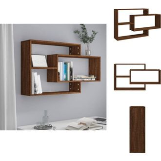 vidaXL Wandregal Braun Eichen-Optik 104x20x58,5 cm Holzwerkstoff - Wand Regal - Holzregal - Eiche Optik - Wohnraum Dekoration - Regal Mit Ablagefl&auml;chen