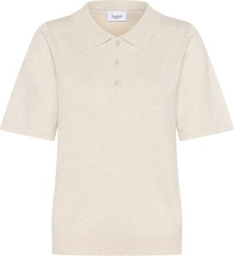 Saint Tropez Femme, Tops, Beige, Taille: 40 FR MilaSZ Polo SS Pullover