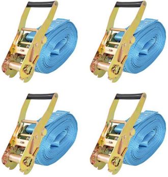 vidaXL Ratschen-Spanngurte 4 Stk. 4 Tonnen 8m&times;50mm Blau Vidaxl