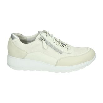Durea Sportliche Damen Sneakers Wei&szlig;es Muster - - Shoes - Damen - Beige - 38 1/2 EU