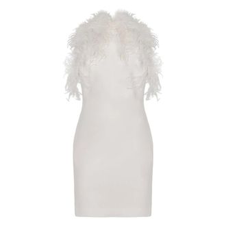 The Attico Federbesetztes Cady-Minikleid - - Dresses - Damen - Wei&szlig; - S