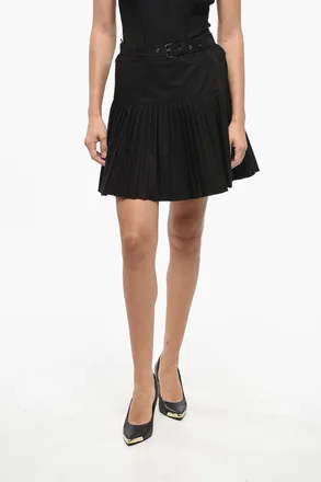 Dior Pleated Cotton Miniskirt with Belt Dior